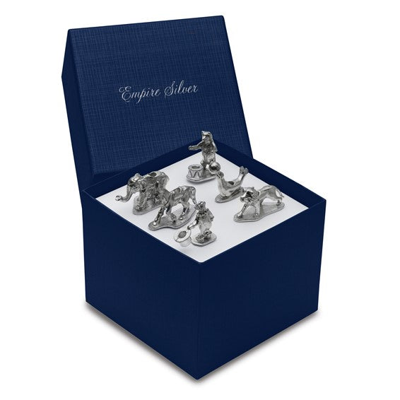 Empire Polished Pewter Set of Six Circus Characters Candleholders ...