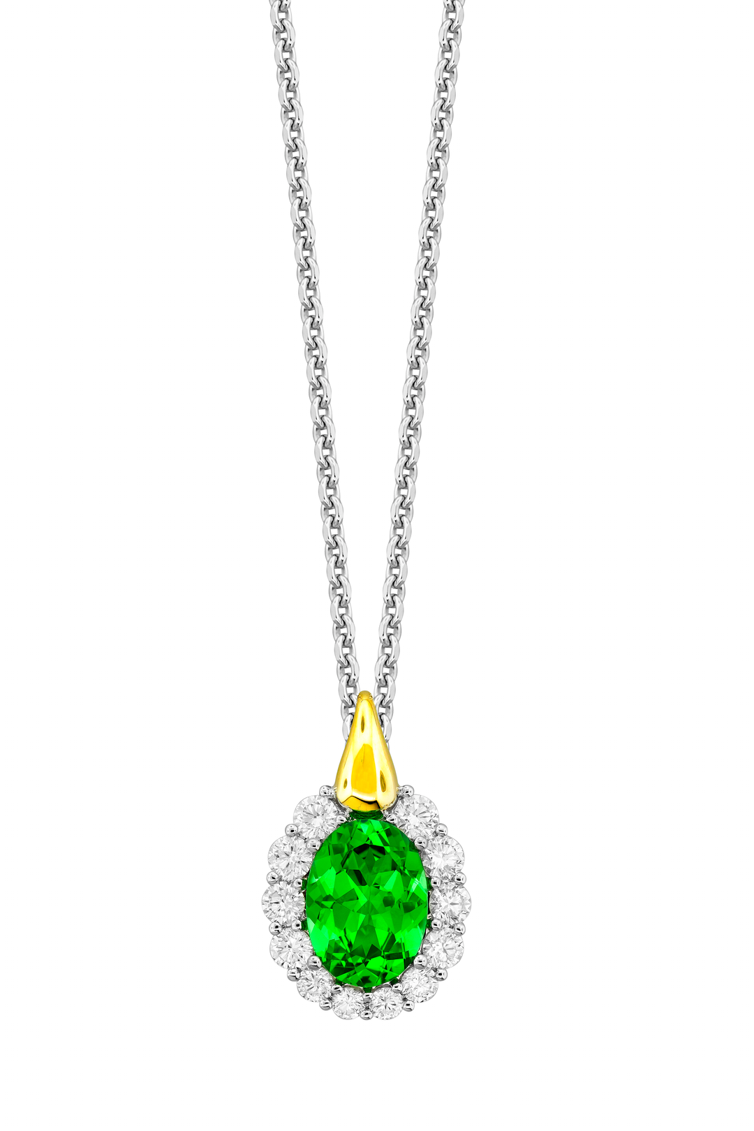 18k White Gold Tsavorite Necklace